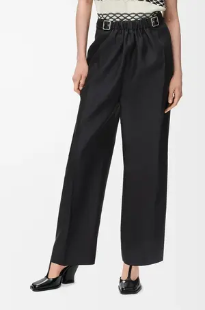 Loewe Belted Wool And Silk Trousers