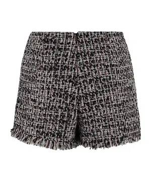 SELF-PORTRAIT Fringed Boucle Shorts