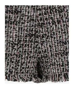 SELF-PORTRAIT Fringed Boucle Shorts