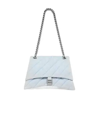 Balenciaga Crush Quilted Medium Shoulder Bag - Blue