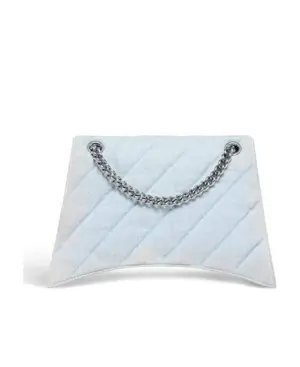Balenciaga Crush Quilted Medium Shoulder Bag - Blue