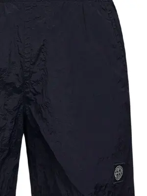 Stone Island Logo Patch Swim Shorts - Blue