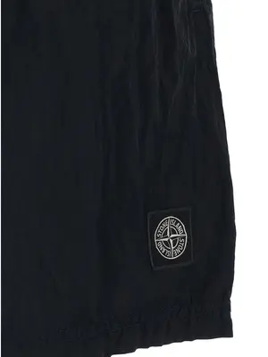 Stone Island Logo Patch Swim Shorts - Blue