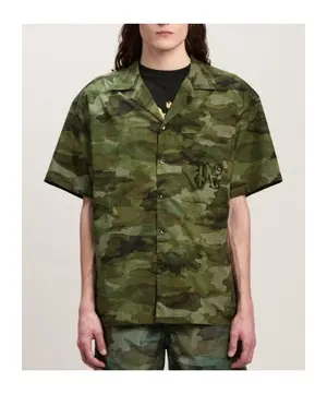 Palm Angels Camouflage Printed Short Sleeved Shirt