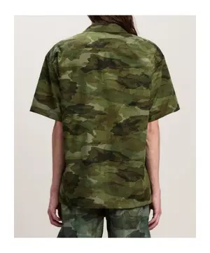 Palm Angels Camouflage Printed Short Sleeved Shirt
