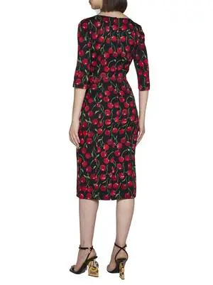 Dolce & Gabbana Cherry Print Midi Dress