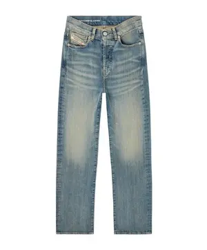 DIESEL® Logo Patch Straight Leg Jeans