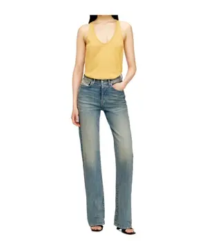 DIESEL® Logo Patch Straight Leg Jeans