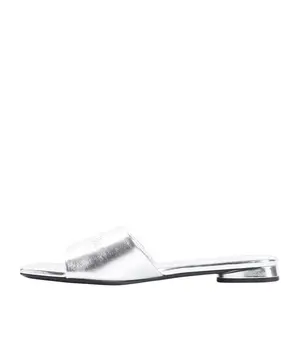 Balenciaga Embossed Logo Square Toe Flat Sandals
