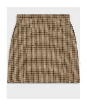 Celine Checked Wool Mini Skirt