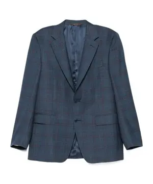Canali Checked Blazer - Blue