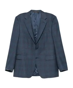 Canali Checked Blazer - Blue