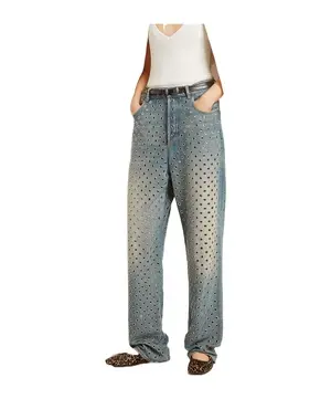 GOLDEN GOOSE Straight-leg Eyelet Detailed Jeans
