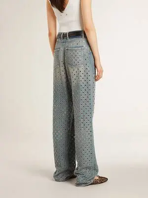 GOLDEN GOOSE Straight-leg Eyelet Detailed Jeans