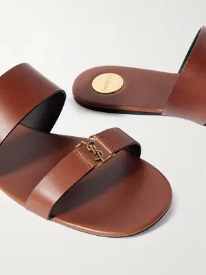 Saint Laurent Babylone Logo Strap Flat Sandals