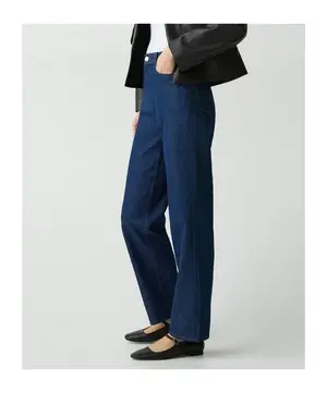 Theory High-waisted Straight Leg Trousers In Relaxed Denim