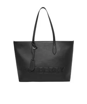 Burberry Medium Embossed Logo Leather Handbag