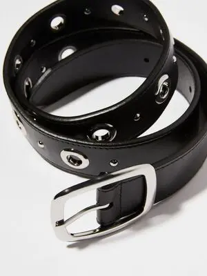 MAXCO. Max&co. Leather Belt With Perforated Design