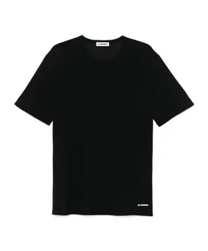 JIL SANDER Cotton Crepe T-shirt - Black