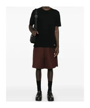 JIL SANDER Cotton Crepe T-shirt - Black