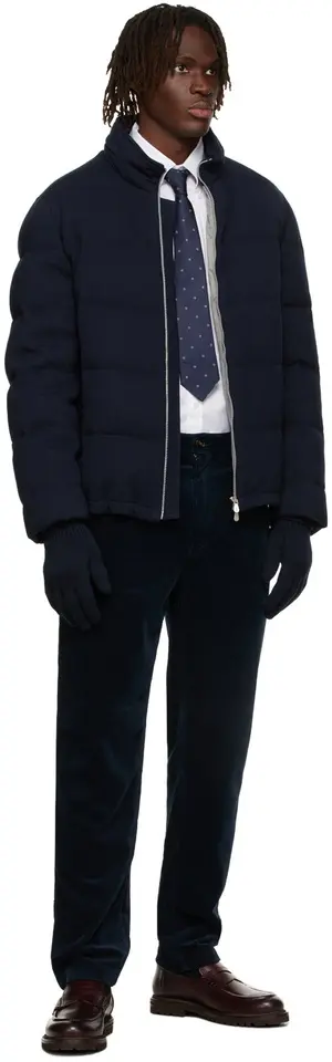 Brunello Cucinelli Knitted Gloves With Contrasted Trim - Black