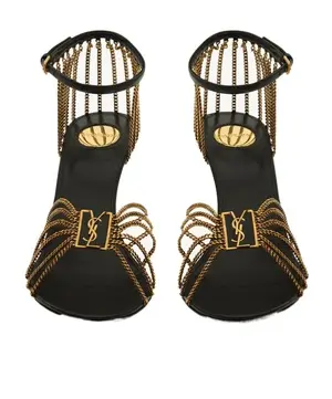 Saint Laurent Chain Detail Open Toe Sandals