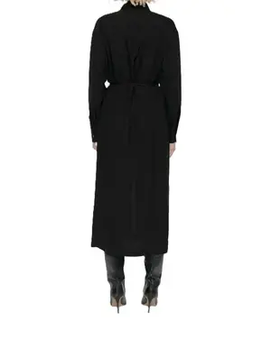 Barena Venezia Tie-neck Long-sleeved Midi Dress - Black