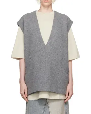 MAISON MARGIELA V-neck Felted Vest - Gray