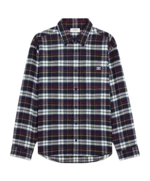 Celine Relaxed Shirt In Brushed Checked Wool - No