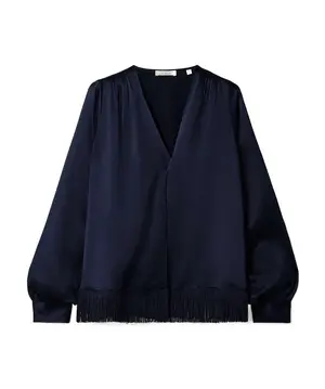 DÔEN Fringe Detail Long Sleeve Shirt