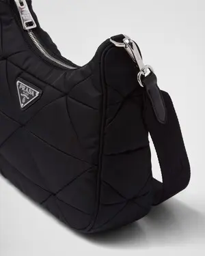 Prada Quilted Logo Shoulder Bag - Black