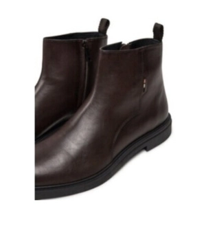 Hugo Boss Round Toe Zip Up Ankle Boots