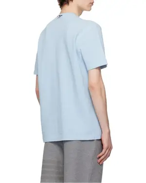 Thom Browne 4-bar Insert Piqué T-shirt - Light Blue