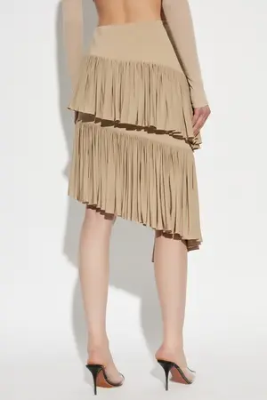 Alaïa Asymmetrical Pleated Jersey Spiral Skirt