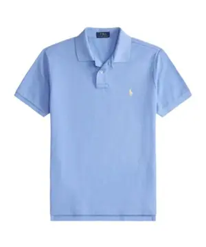 Ralph Lauren Polo Logo-embroidered Straight Hem Polo Shirt - Sky-blue