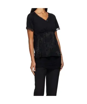 MAISON MARGIELA Lace Trimmed Brocade Top