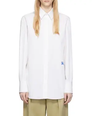 Burberry Logo Embroidered Button-up Shirt