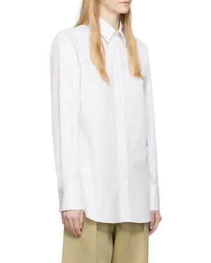 Burberry Logo Embroidered Button-up Shirt