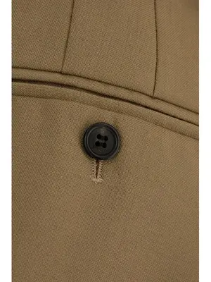 Saint Laurent High Waist Slim Fit Pleated Trousers