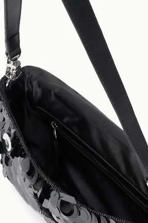 Staud Sequin Embellished Flap Shoulder Bag - Black
