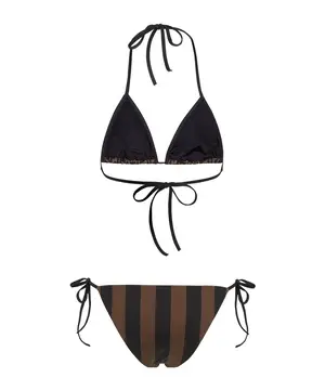 Fendi Reversible Striped Bikini Set - Brown