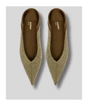 Saint Laurent Pointed Flat Embellished Shoes