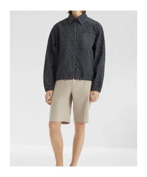 Fendi Ff Jacquard Collared Zip-up Bomber Jacket