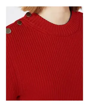 Sportmax Garibo Ribbed Knit Midi Dress With Button Detail