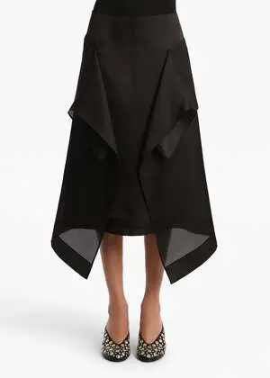 Khaite Nina Ruffled Silk Skirt