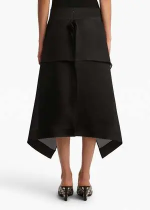 Khaite Nina Ruffled Silk Skirt