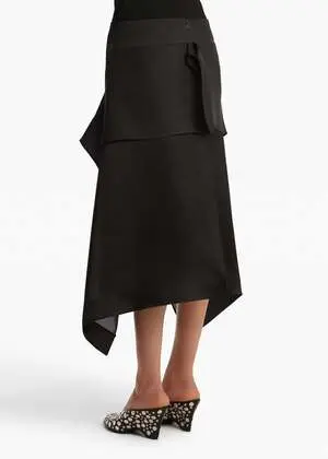 Khaite Nina Ruffled Silk Skirt