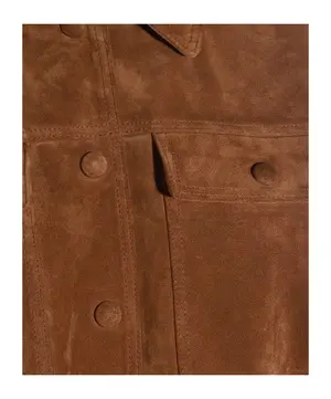 Saint Laurent Belted Suede Jacket - Brown