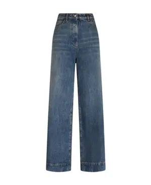 Etro Logo Embroidered Wide-leg Jeans