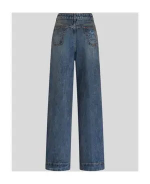 Etro Logo Embroidered Wide-leg Jeans